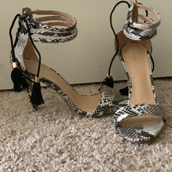 Aldo | Shoes | Snakeskin Strappy Aldo Heels | Poshmark